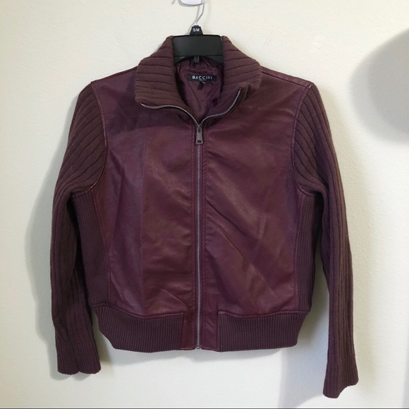 Baccini | Jackets & Coats | Baccini Wine Faux Leather Jacket | Poshmark